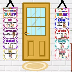 Classroom Rules Poster | 16-piece Bulletin Board (PDF, PNG) - Etsy
