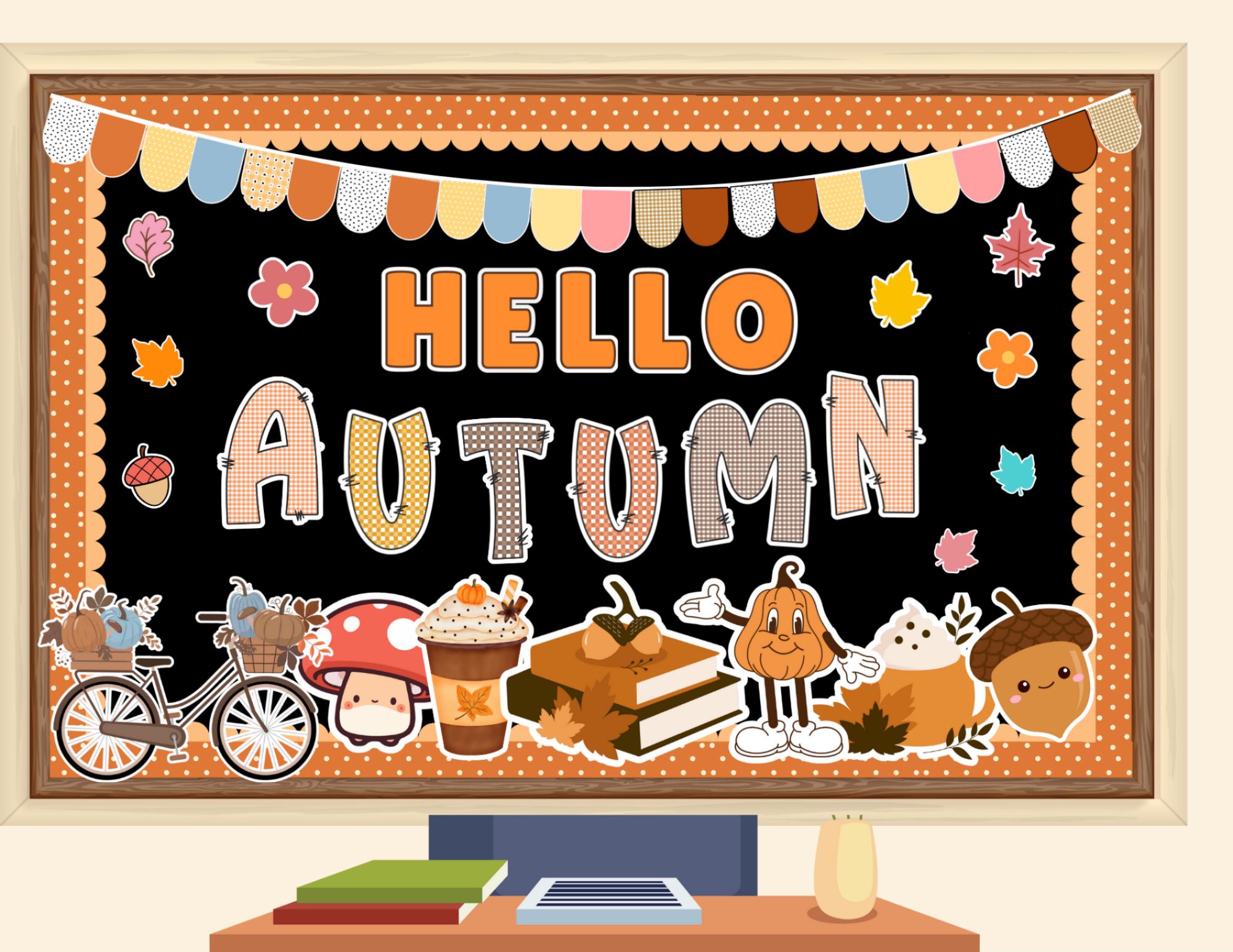 Cutesy Fall Classroom Bulletin Board Kit | Autumn Decor (printable) - Etsy