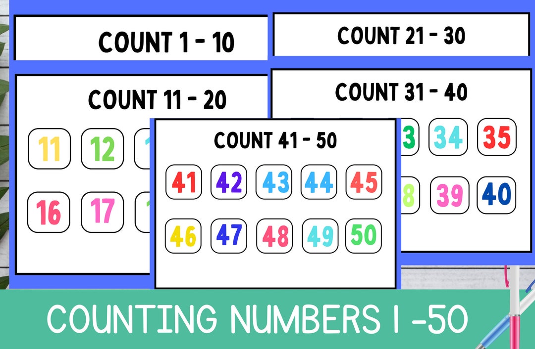 Counting Numbers 1 to 50 Busy Book Activity, Numbers Activity Game ...