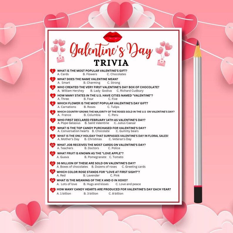 Galentine's Day Trivia Game, Ladies Night (printable) - Etsy