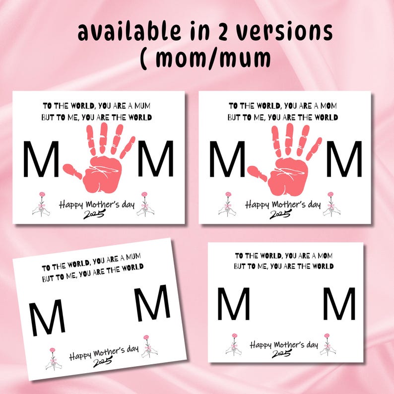Mother's Day Handprint Art Bundle, Kids Activity (digital Download) - Etsy
