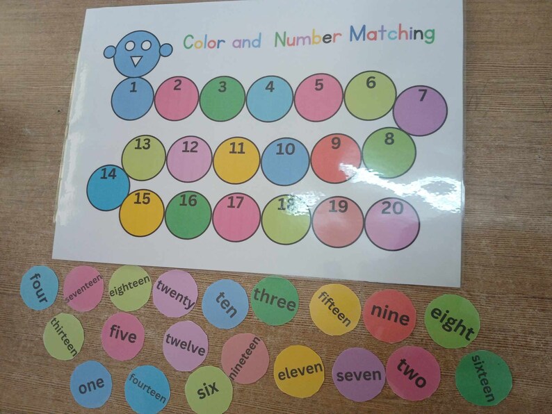 Number Matching Printable, Math Activity, Busy Book, Toddler Worksheets ...