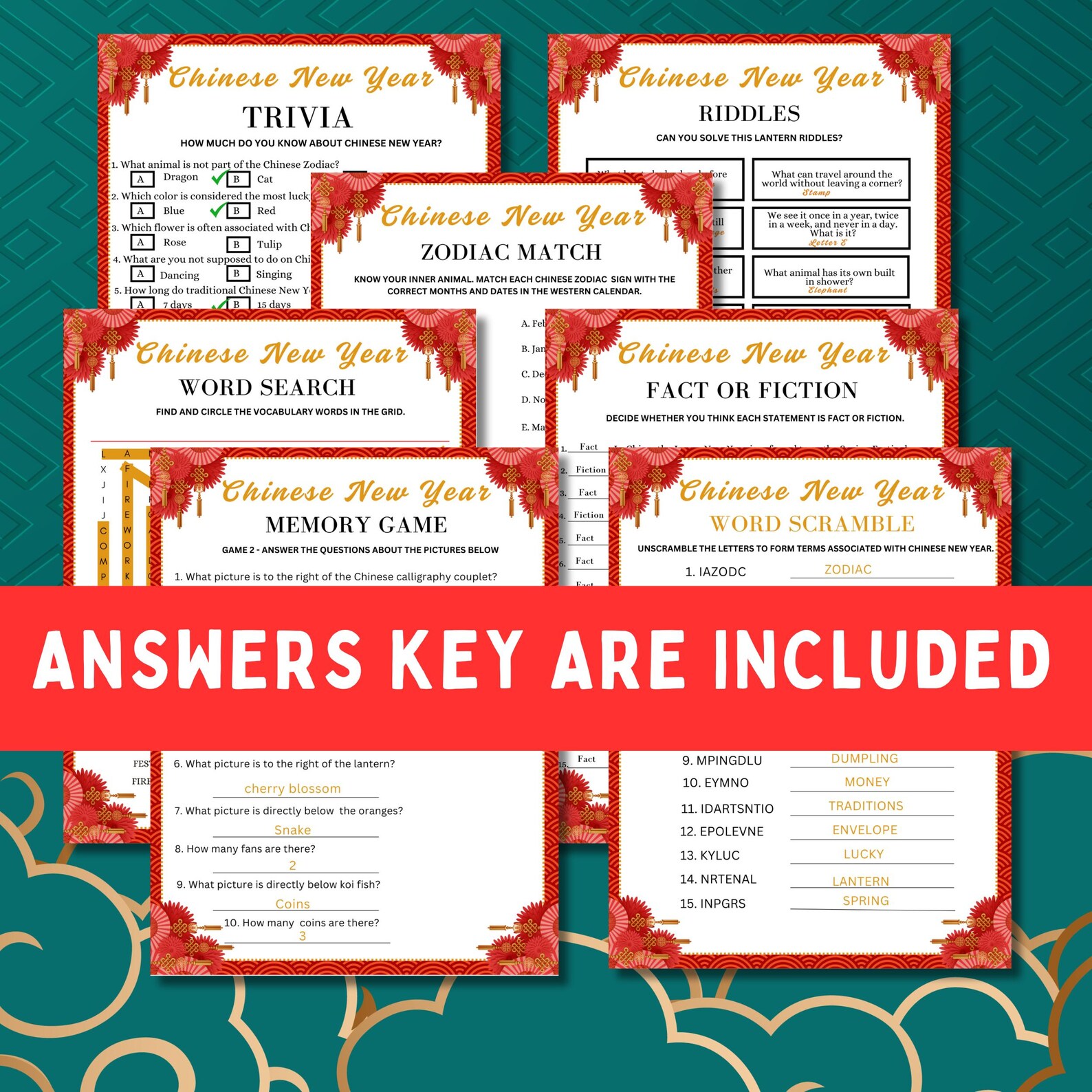 Chinese New Year Games Bundle, Chinese New Year Games for Families ...