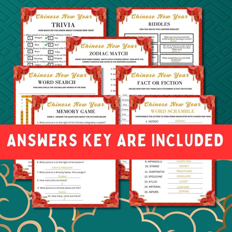 Chinese New Year Games Bundle, Chinese New Year Games for Families ...