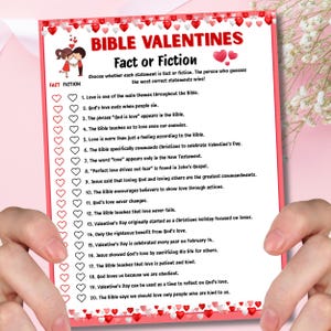 Valentine's Day Bible Trivia Game - Fact or Fiction (printable Quiz) - Etsy