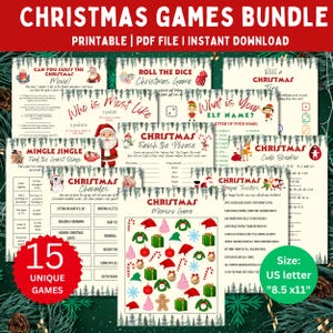 Printable Christmas Games Bundle | Family Holiday Party (PDF) - Etsy