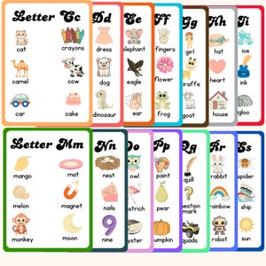 Alphabet Flash Cards, 26 ABC Flash Cards A-Z Cards Sounds Learn Abcs ...