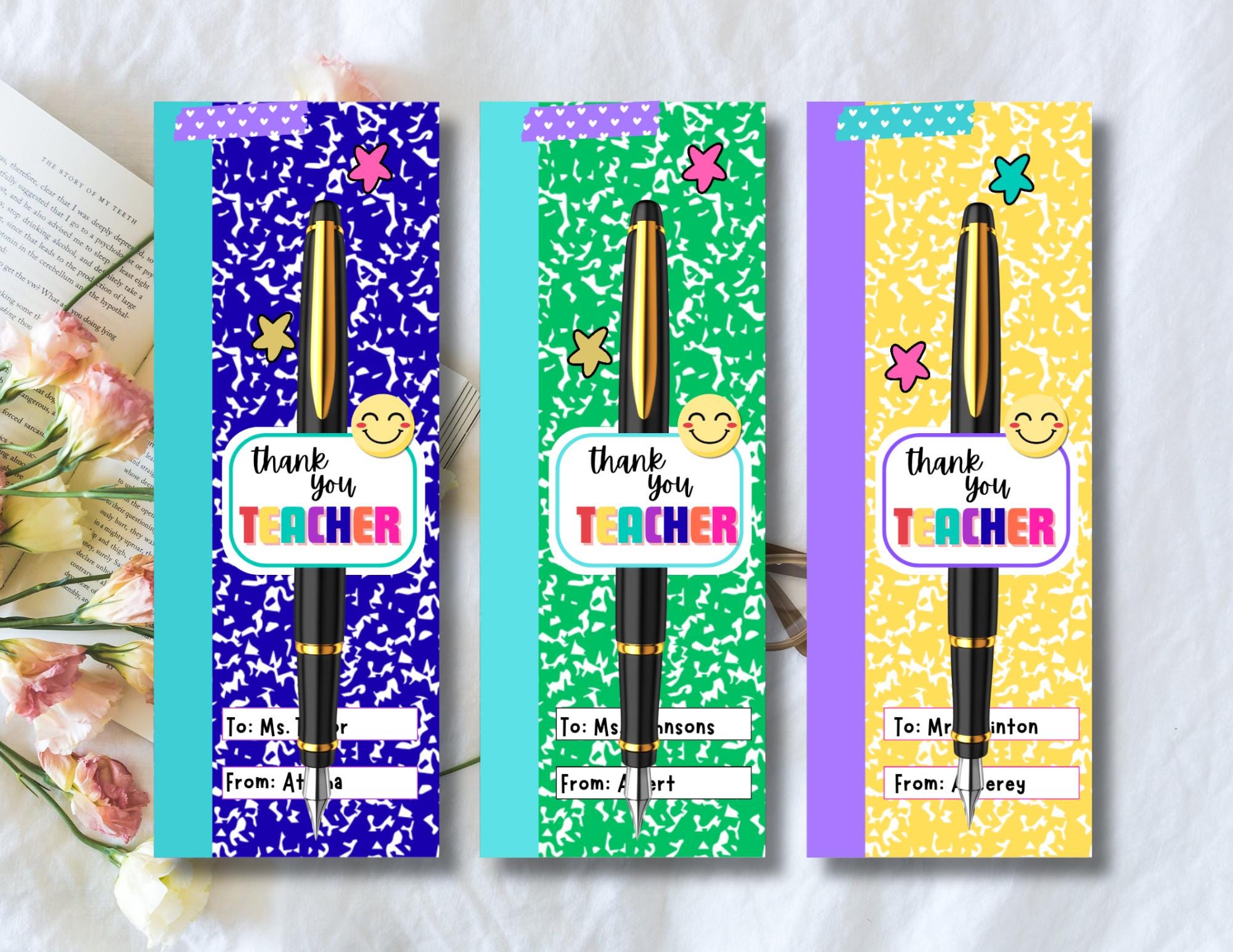 Teacher Appreciation Pen Sleeve, Printable Pen Holder (digital Download ...