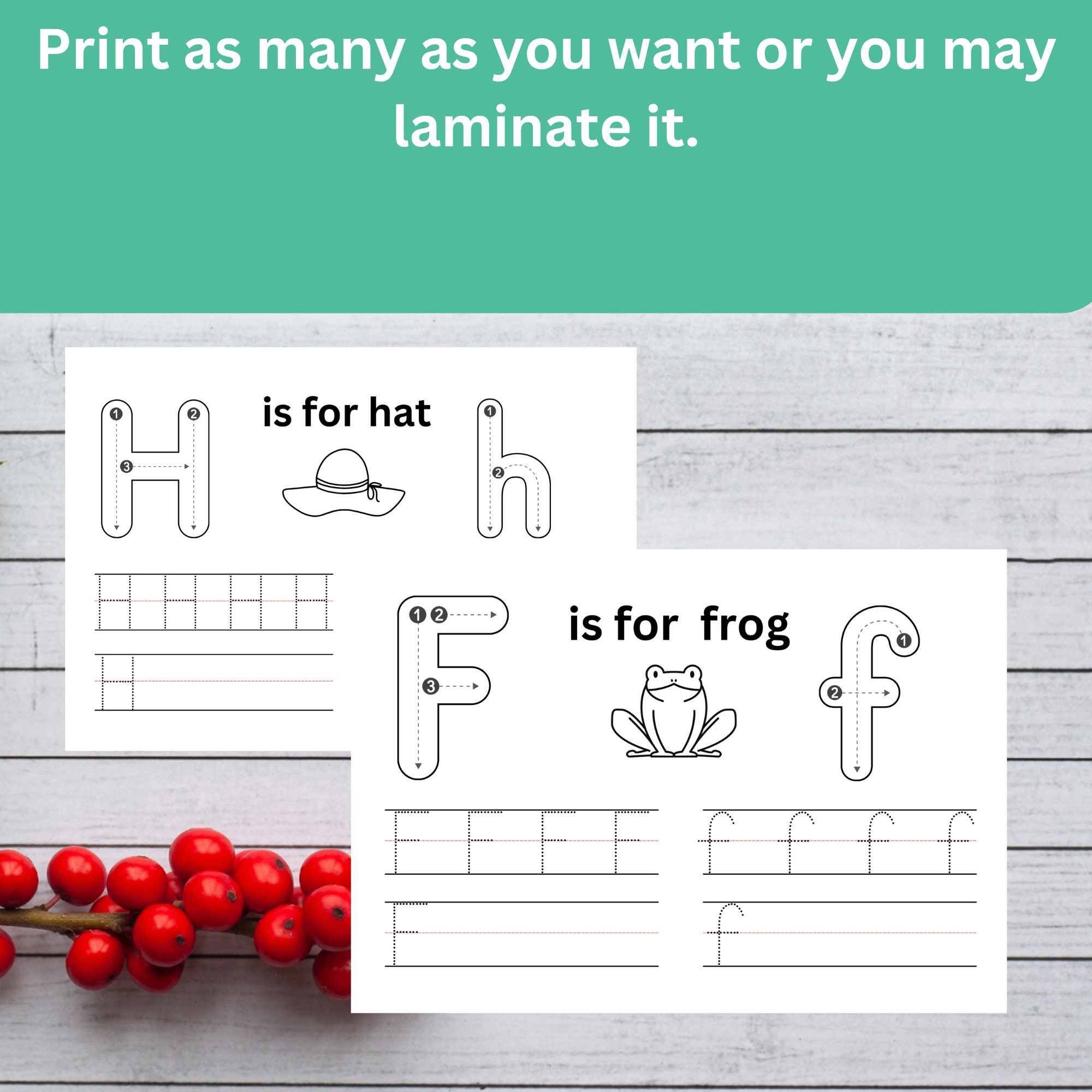 26 ABC Phonics Tracing Pad. Preschool- Kindergarten Handwriting and ...