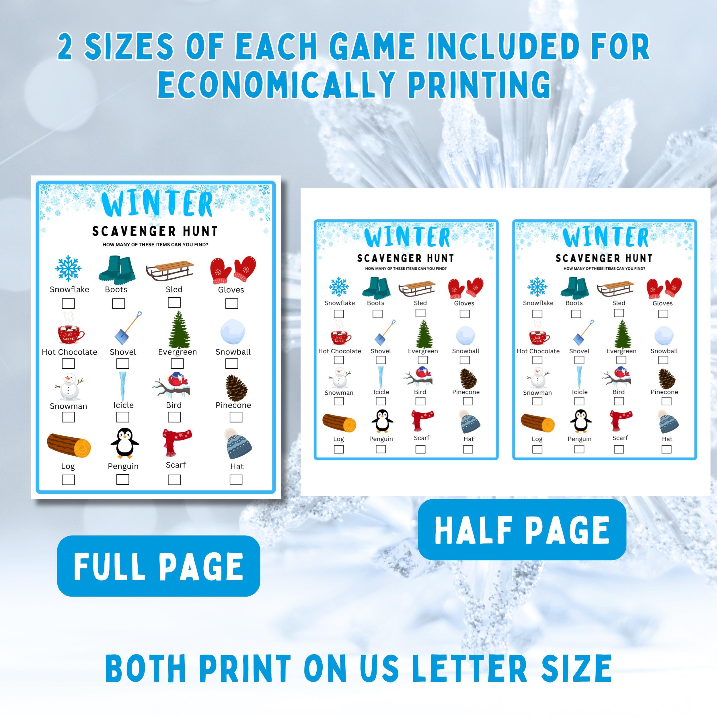Printable Winter Games Bundle, Winter Party Games, Office Games, Winter ...