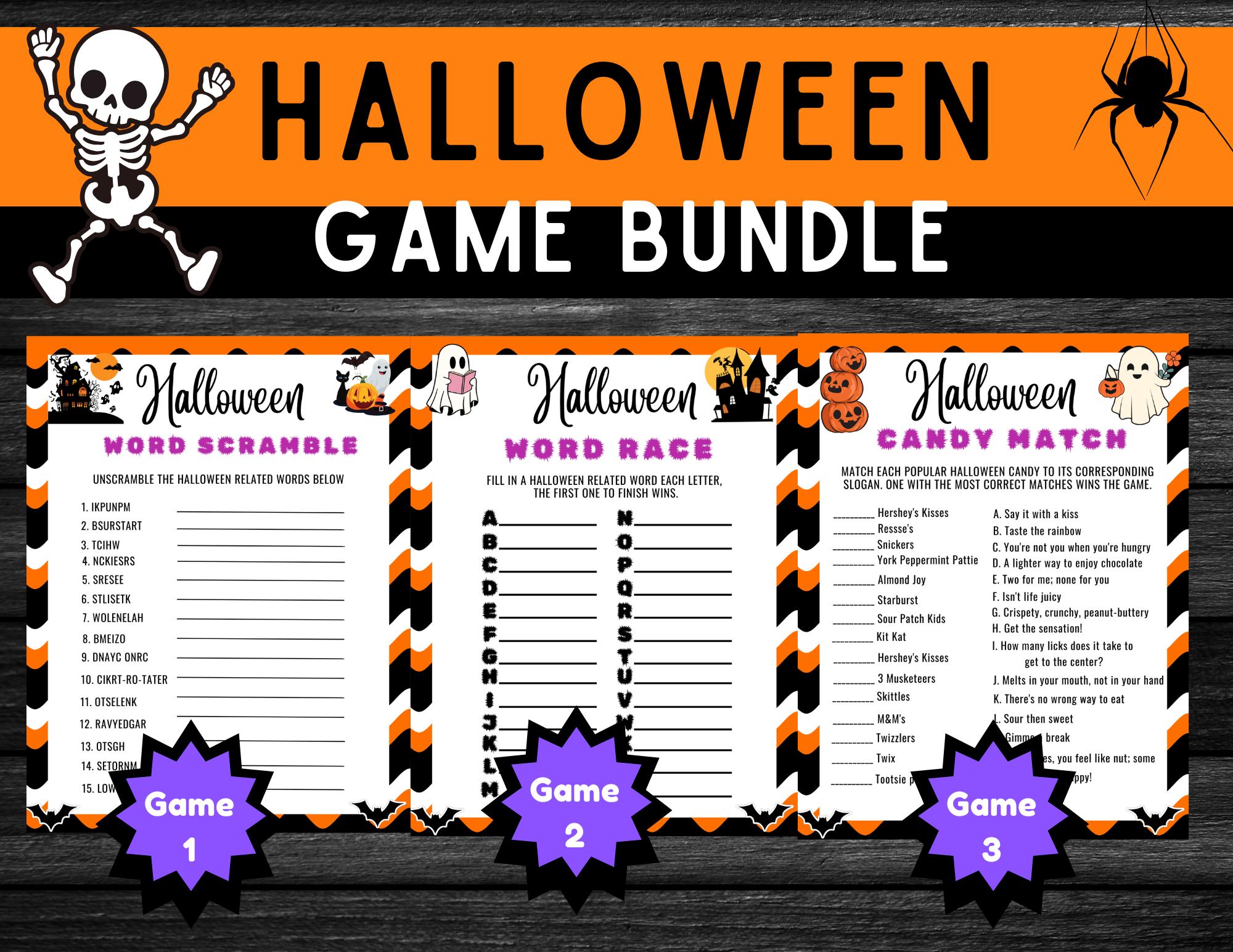 Halloween Printable Games for Kids Adults,digital Download Halloween ...
