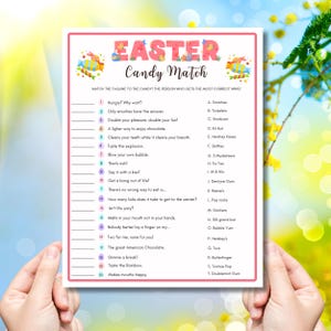 Easter Candy Match Up, Easter Candy Quiz, Easter Classroom Activity ...