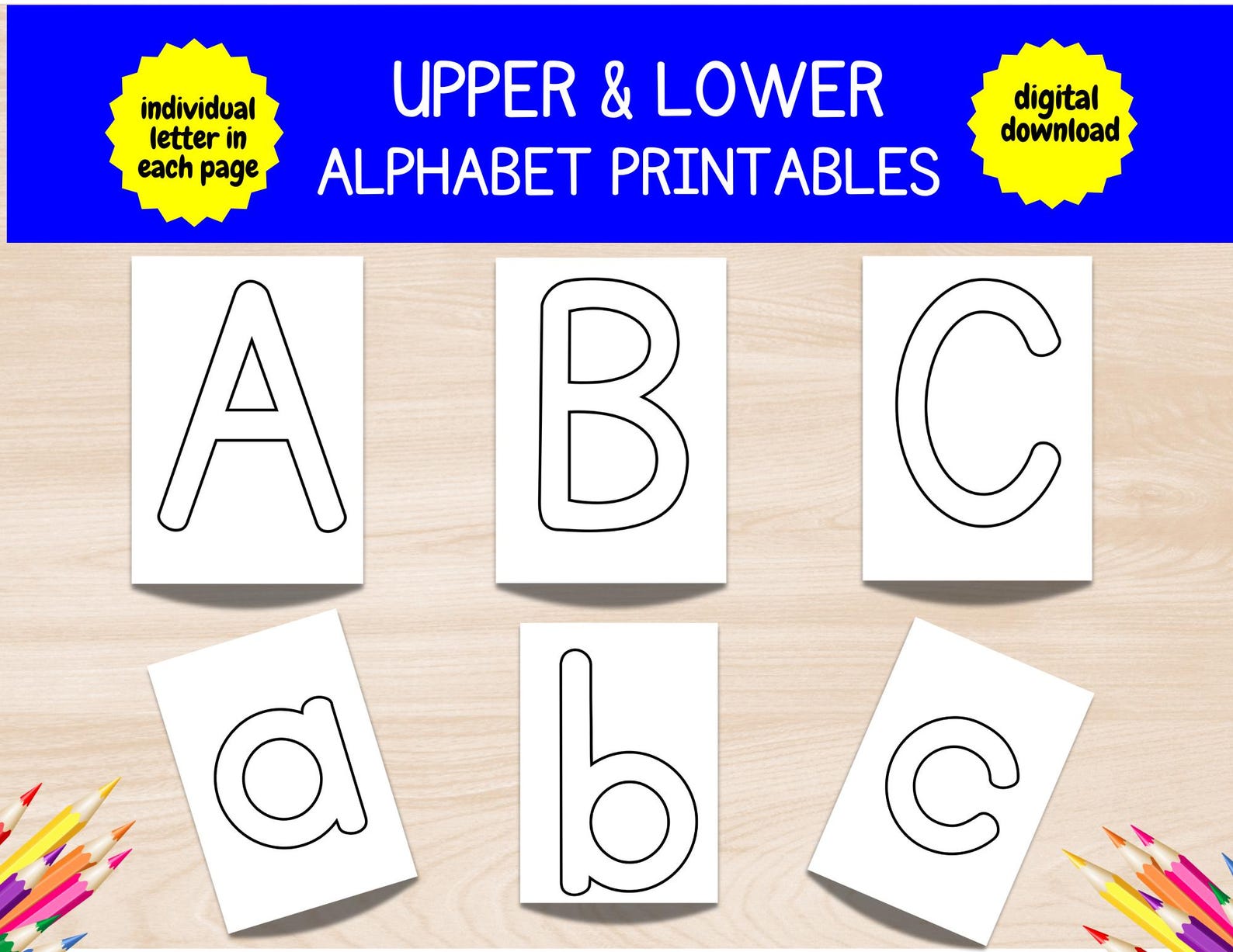 ABC Uppercase and Lowercase Letters Printable. Full Alphabet ...