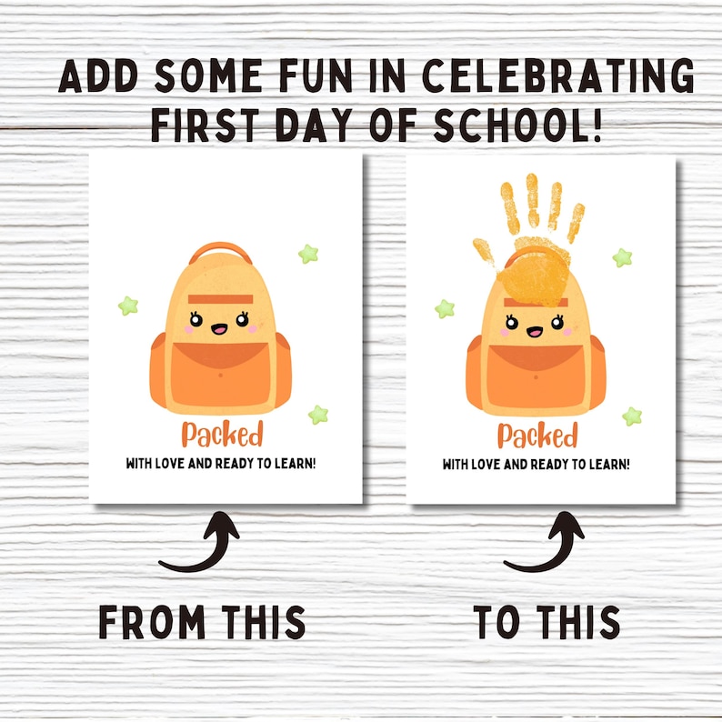 Back to School Handprint Art Bundle, Keepsake Craft (digital Download ...