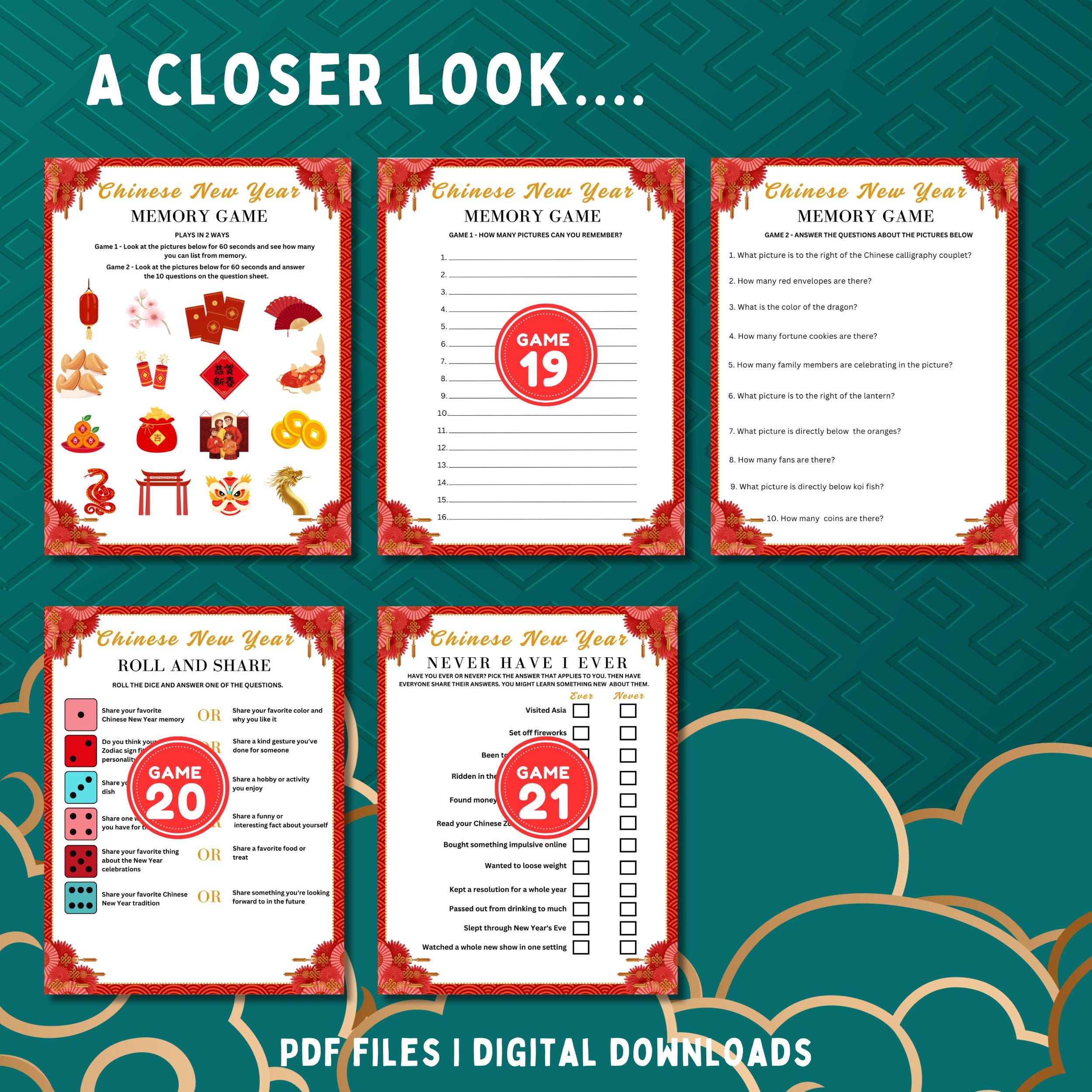 Chinese New Year Games Bundle, Chinese New Year Games for Families ...