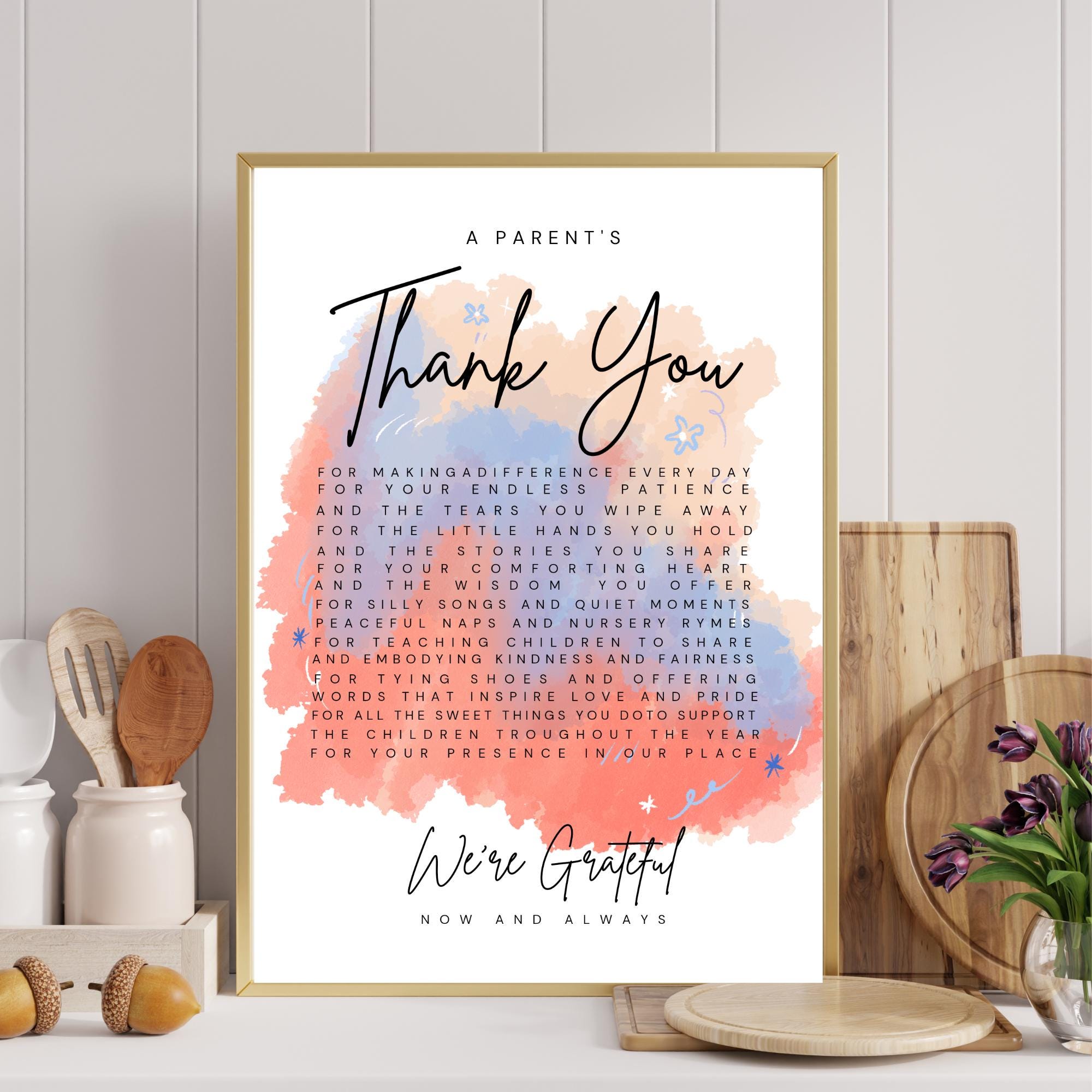Teacher Appreciation Print | Parent Thank You Letter (digital Download ...