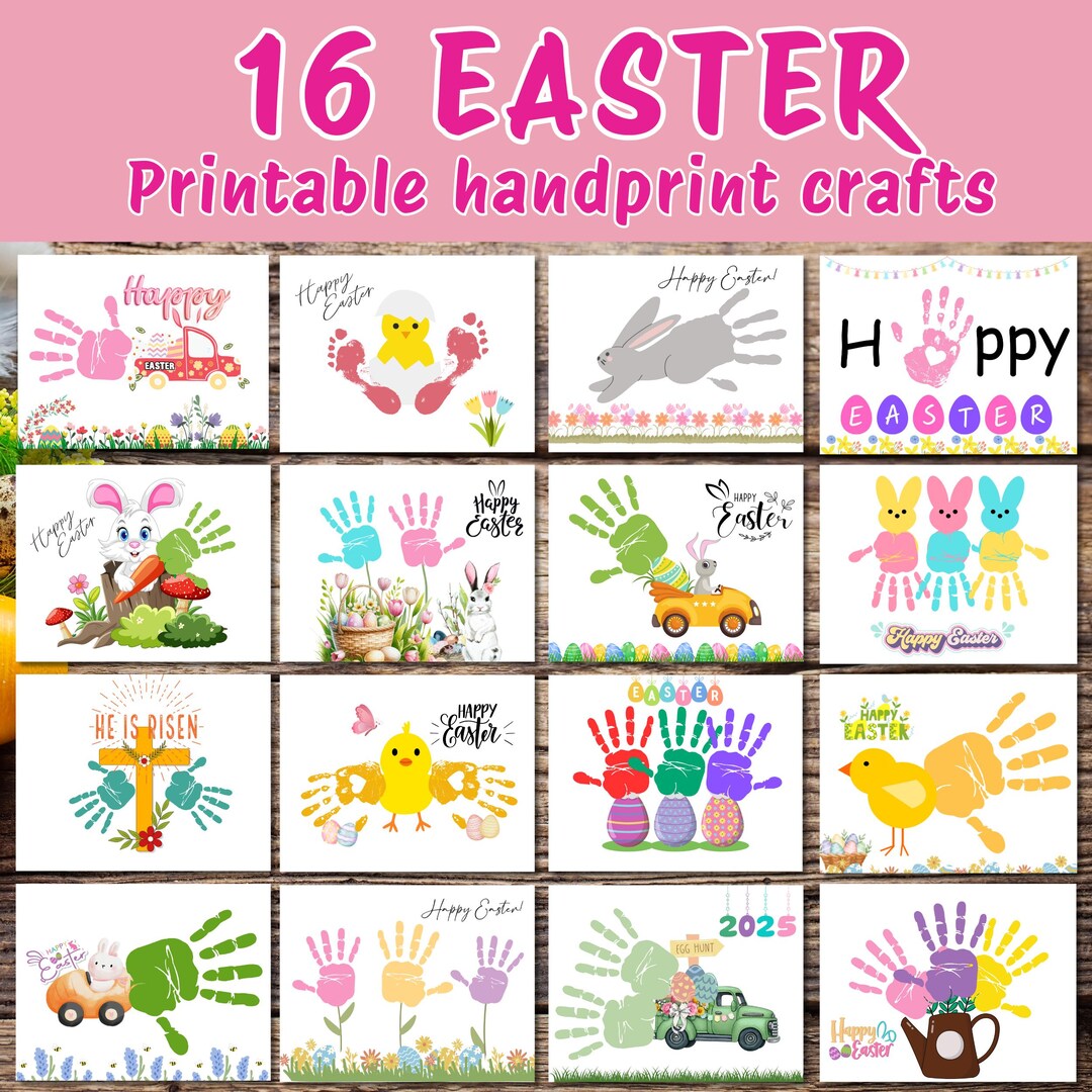 Easter Handprint Footprint Art Bundle, Kids DIY Craft (digital Download ...