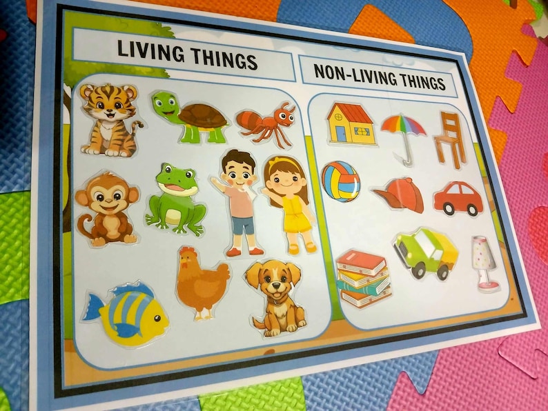 Living & Non-living Things Sort – Nature Learning Game (printable) - Etsy