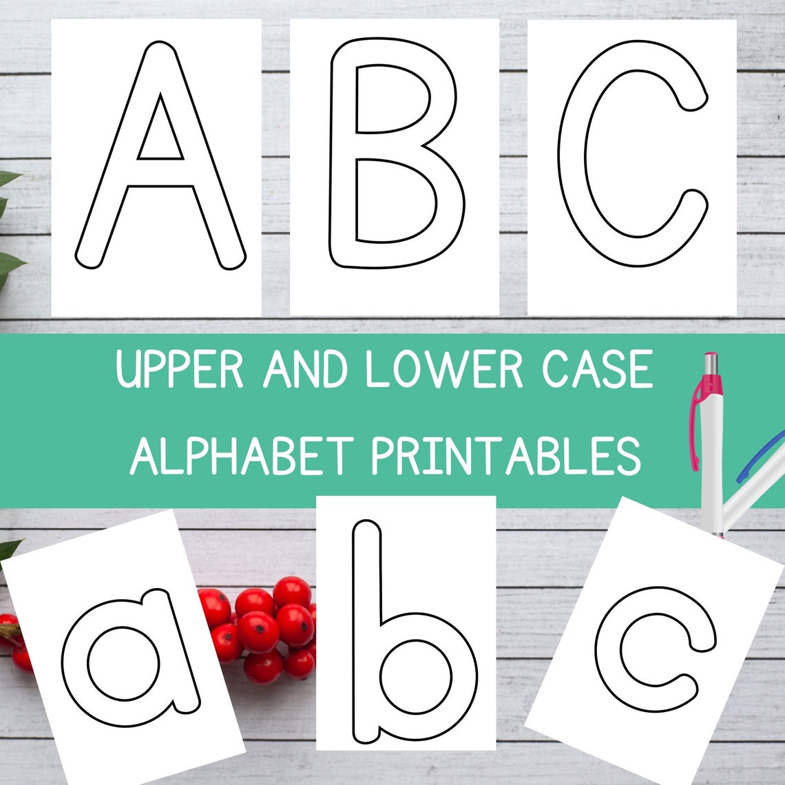 ABC Uppercase and Lowercase Letters Printable. Full Alphabet ...
