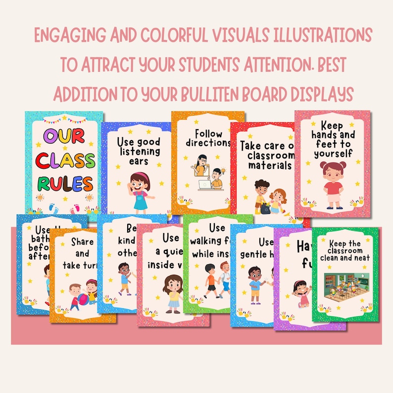 Daycare Classroom Rules Poster Set | Playroom Decor (PDF, PNG) - Etsy