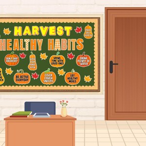 Healthy Habit Bulletin Board Kit | Fall Autumn Decor | Bulletin Board ...