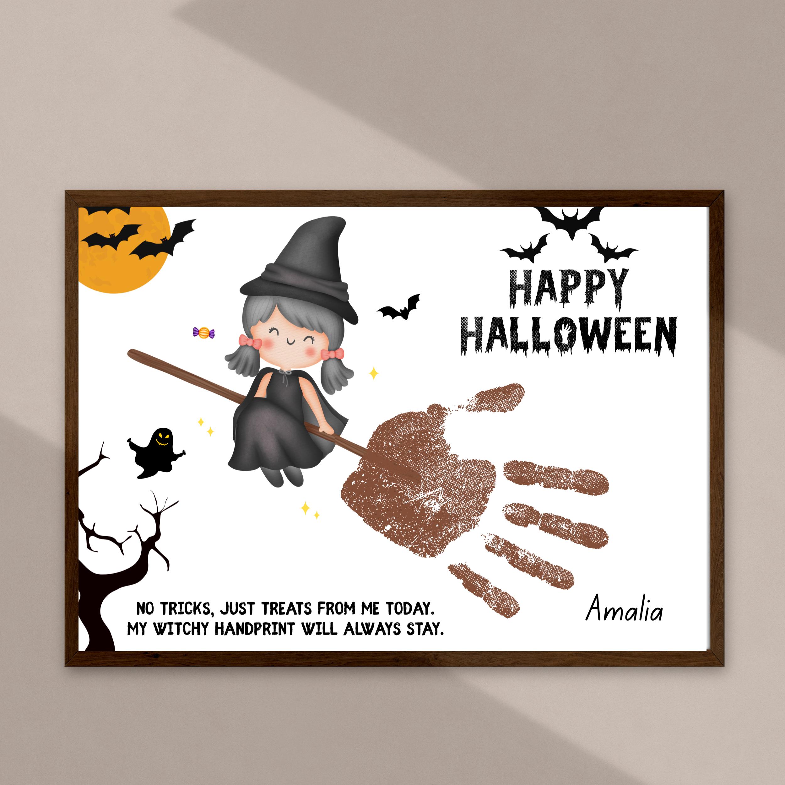 Halloween Handprint Art Bundle, Printable Handprint Crafts, Ghost ...