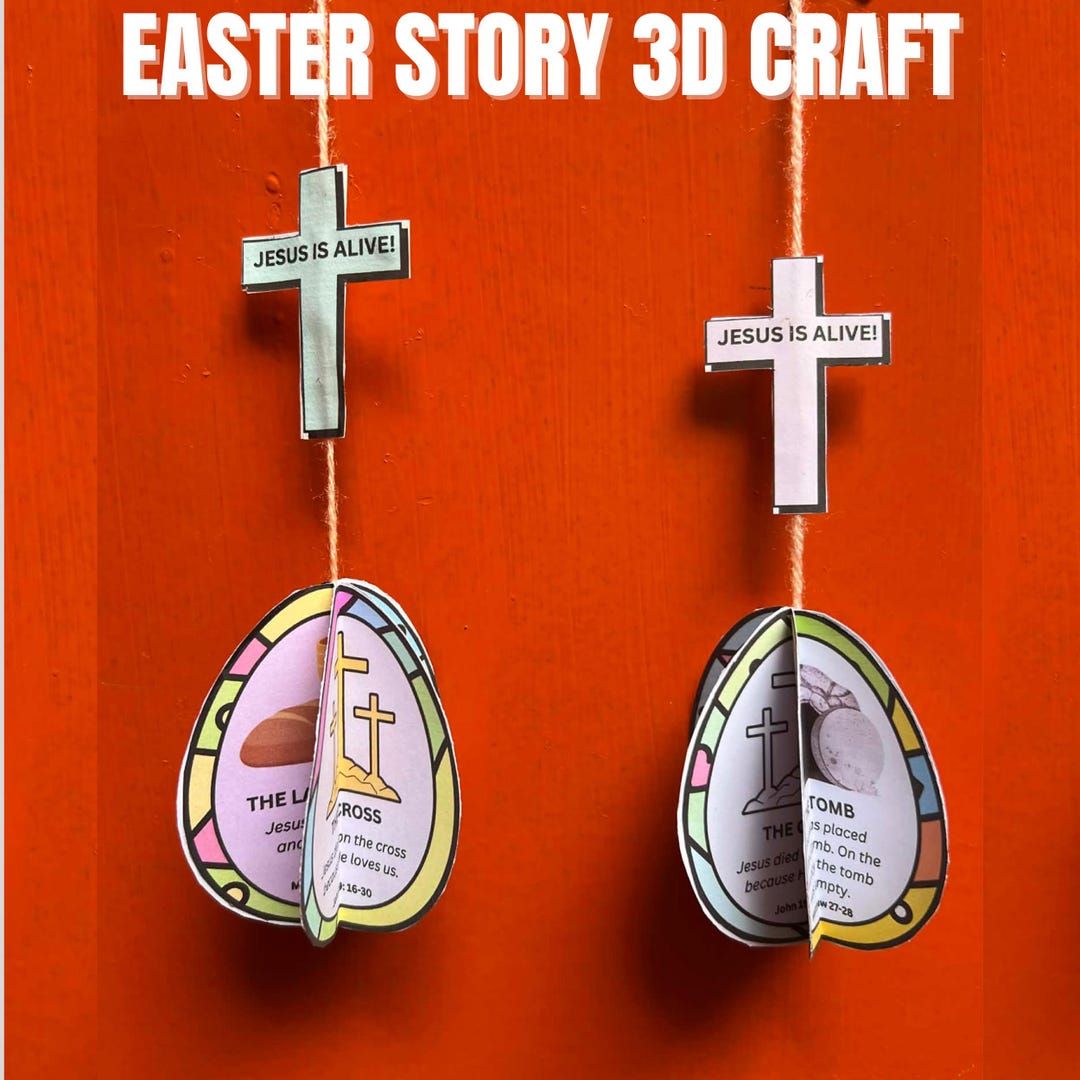 Easter Story Egg 3D Craft, Bible Printable Activity, Christian ...