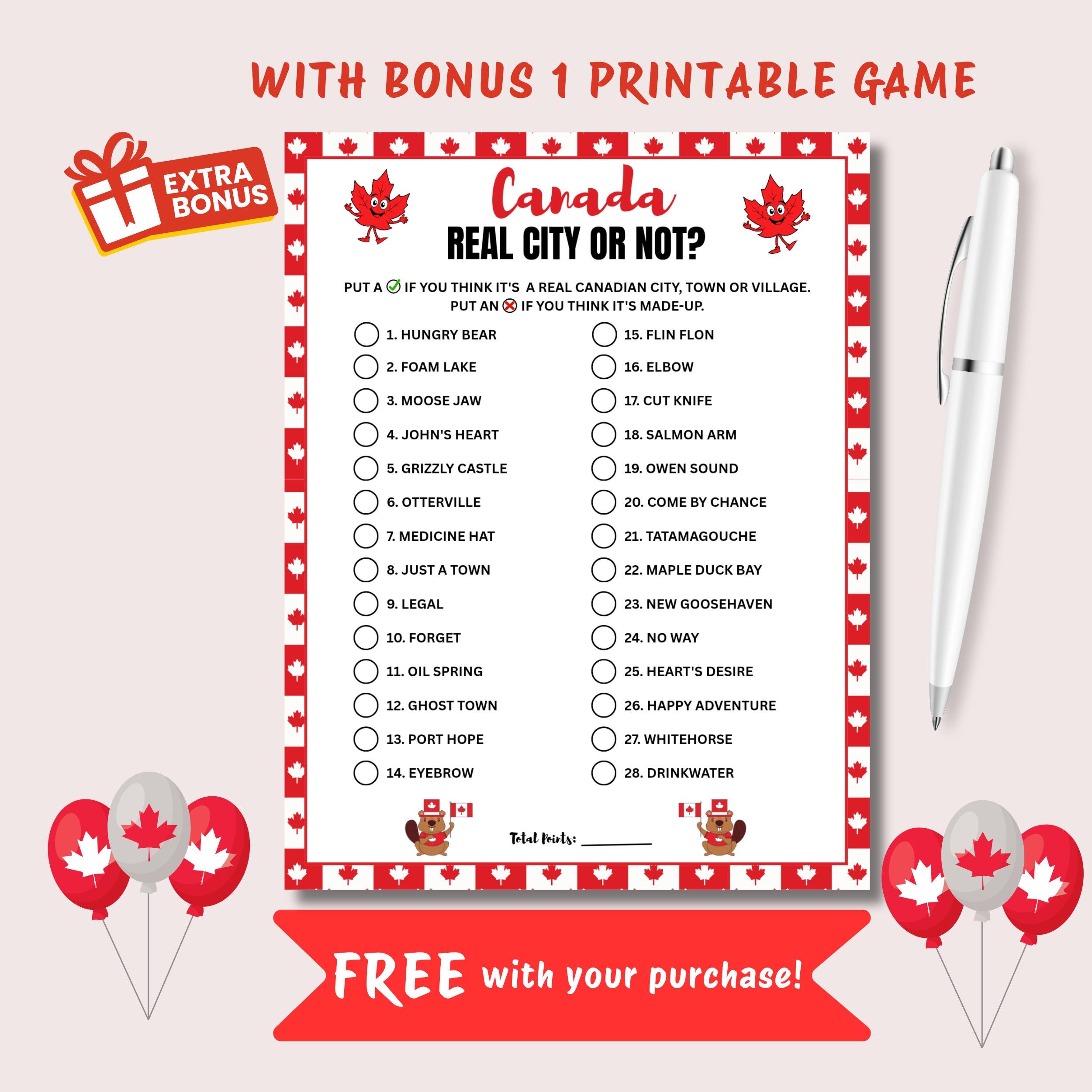 Canada Day Trivia Game | Printable Family Activity (digital Download ...