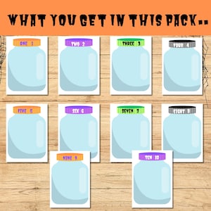 Halloween Counting Activity for Kids, Fall Activity Number Sorting Jars ...