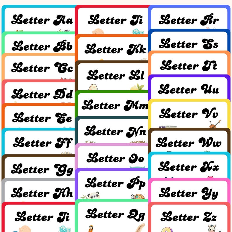 Alphabet Flash Cards, 26 ABC Flash Cards A-Z Cards Sounds Learn Abcs ...