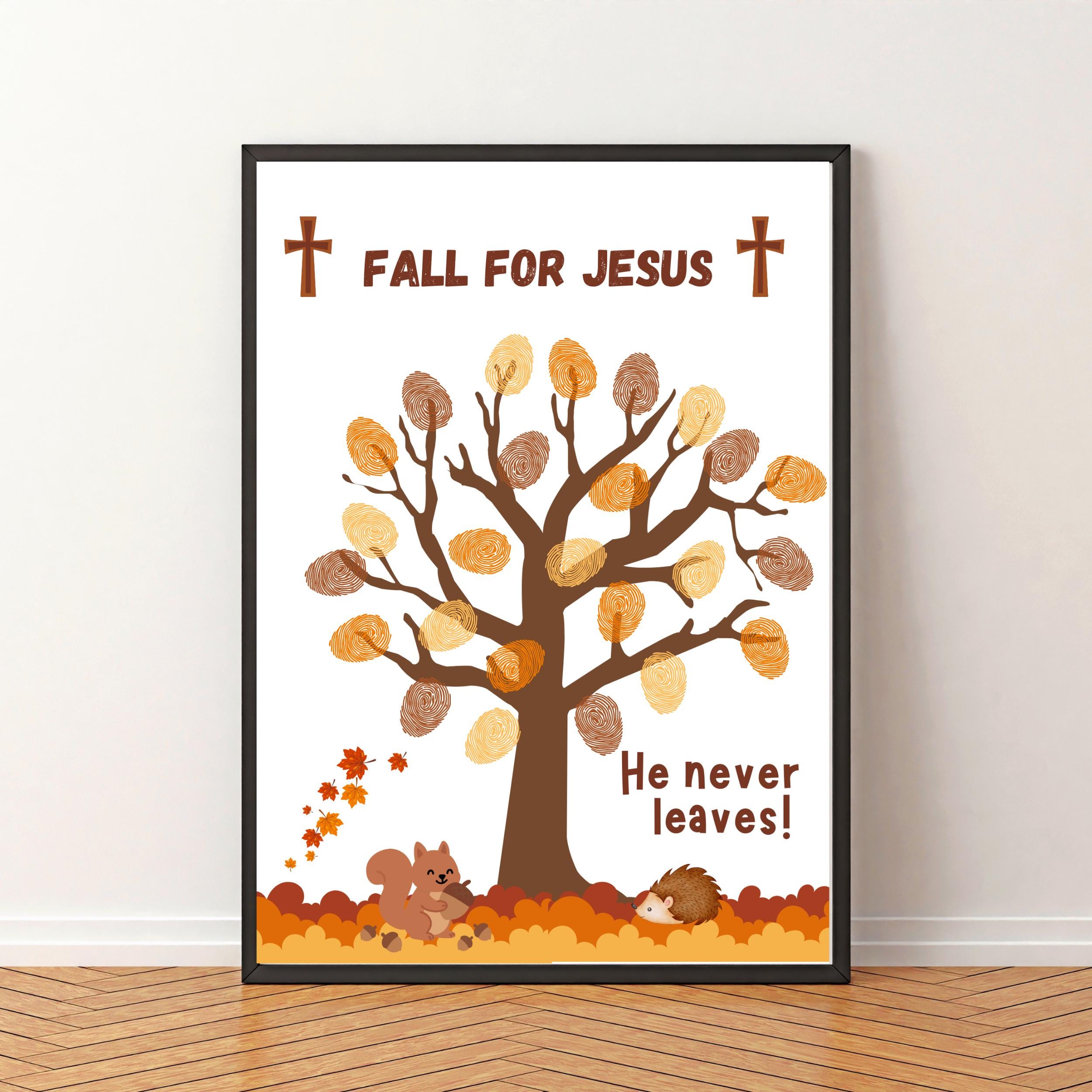 Fall Bible Fingerprint Craft, Christian Sunday School (printable) - Etsy