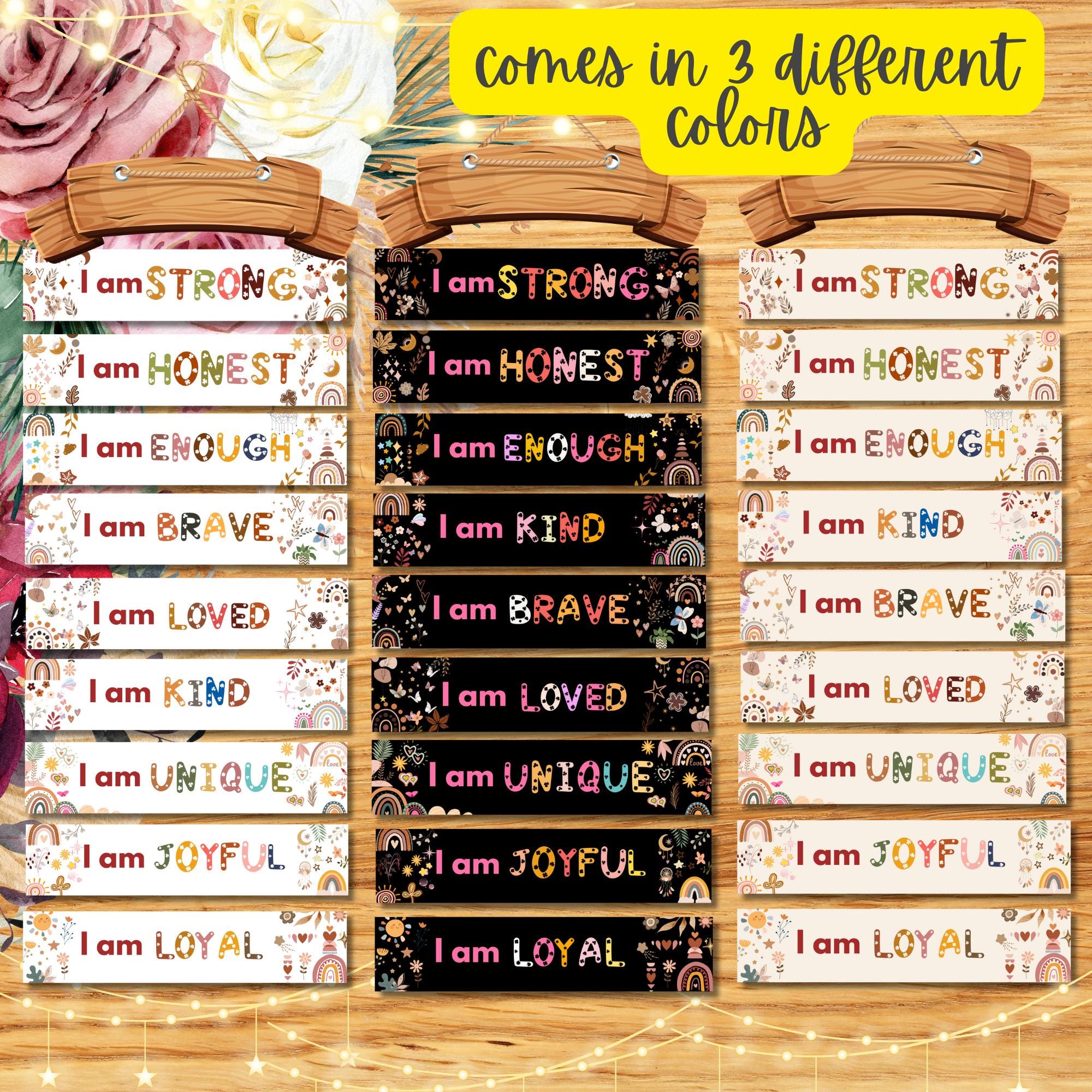 Boho Rainbow Motivational Positive Sayings Sign, Classroom Wall Decor ...