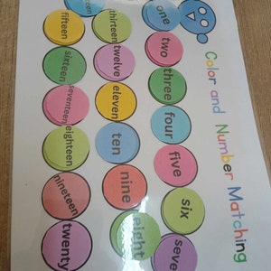 Number Matching Printable, Math Activity, Busy Book, Toddler Worksheets ...