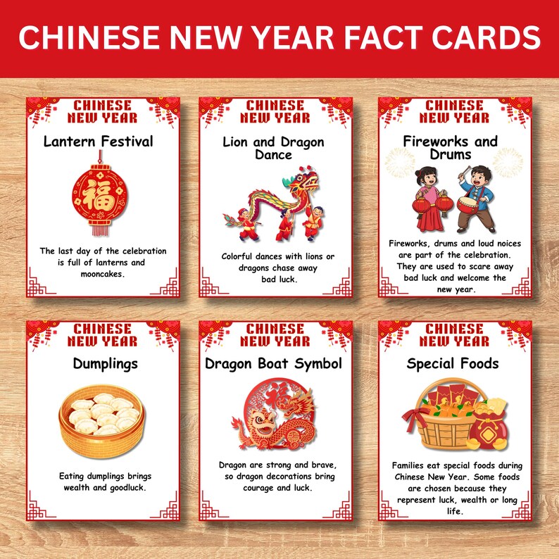 Chinese New Year Fact Cards | Kids Learning, Cultural Activities (PDF ...
