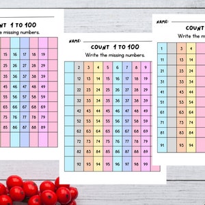 Counting Numbers 1 to 100 Printable Number Charts Numbers Activity for ...