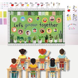 Succulent Classroom Bulletin Board Kit, Plant Theme Decor (printable ...