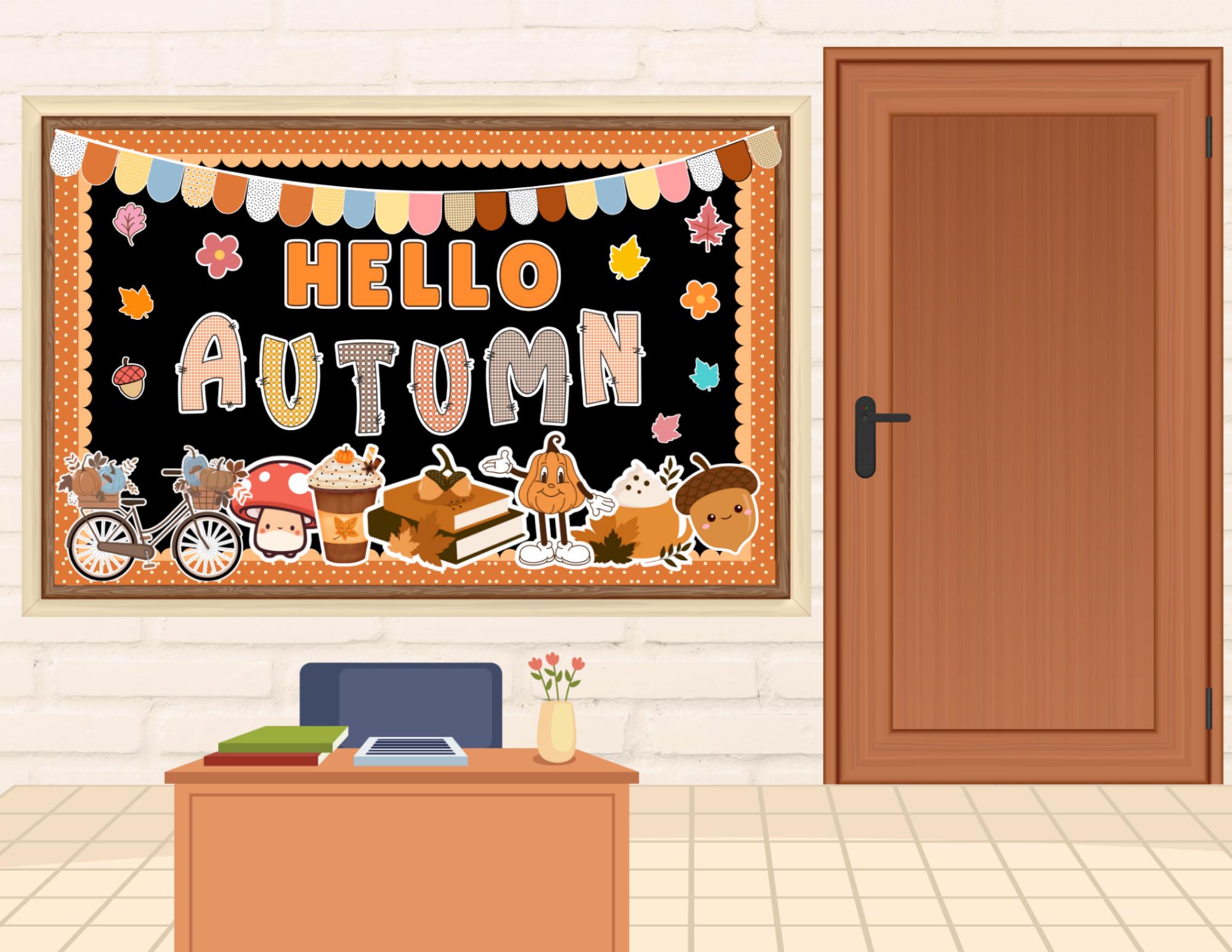Cutesy Fall Classroom Bulletin Board Kit | Autumn Decor (printable) - Etsy