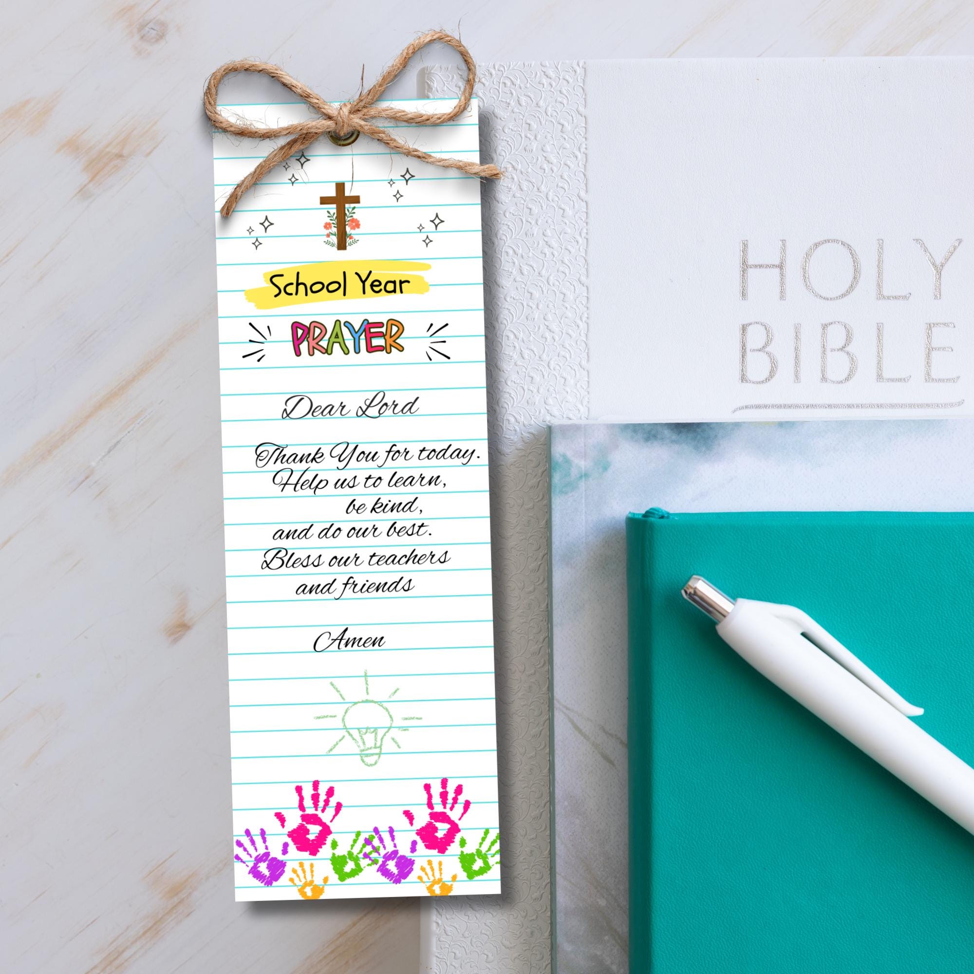 First Day of School Prayer Bookmark for Kids I Printable Sunday School ...