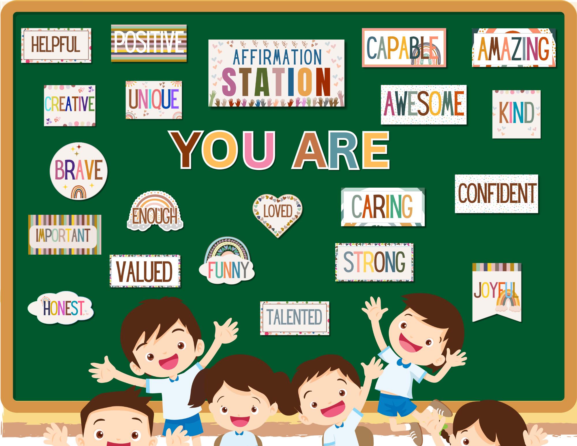 Boho Affirmation Station, Classroom Bulletin Board (PDF) - Etsy