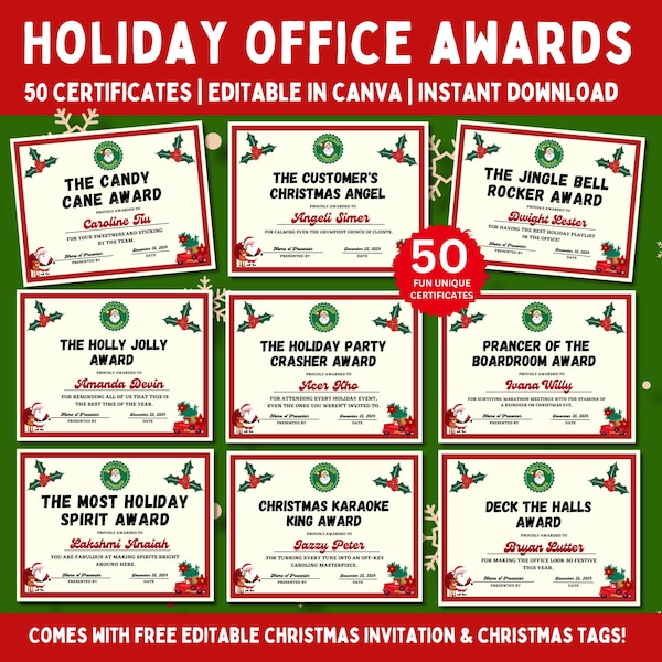 Funny Christmas Employee Awards - Etsy