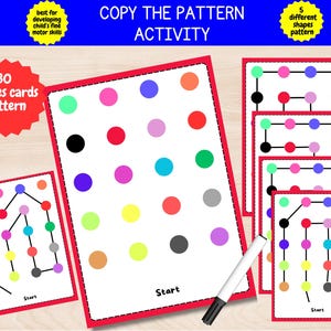 Copy the Pattern, 25 Pages Printable Pattern Activity Fun for Fine ...