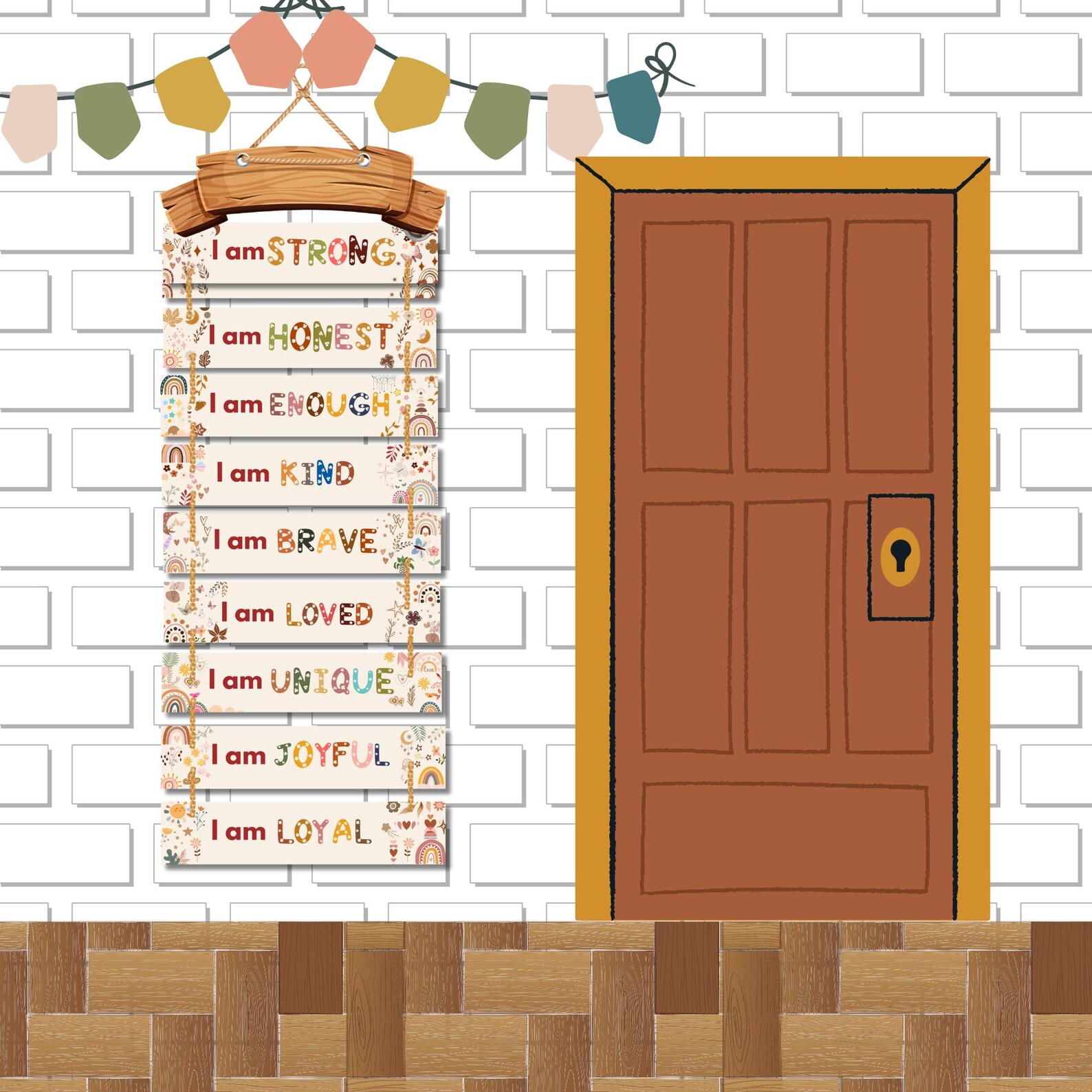 Boho Rainbow Motivational Positive Sayings Sign, Classroom Wall Decor ...