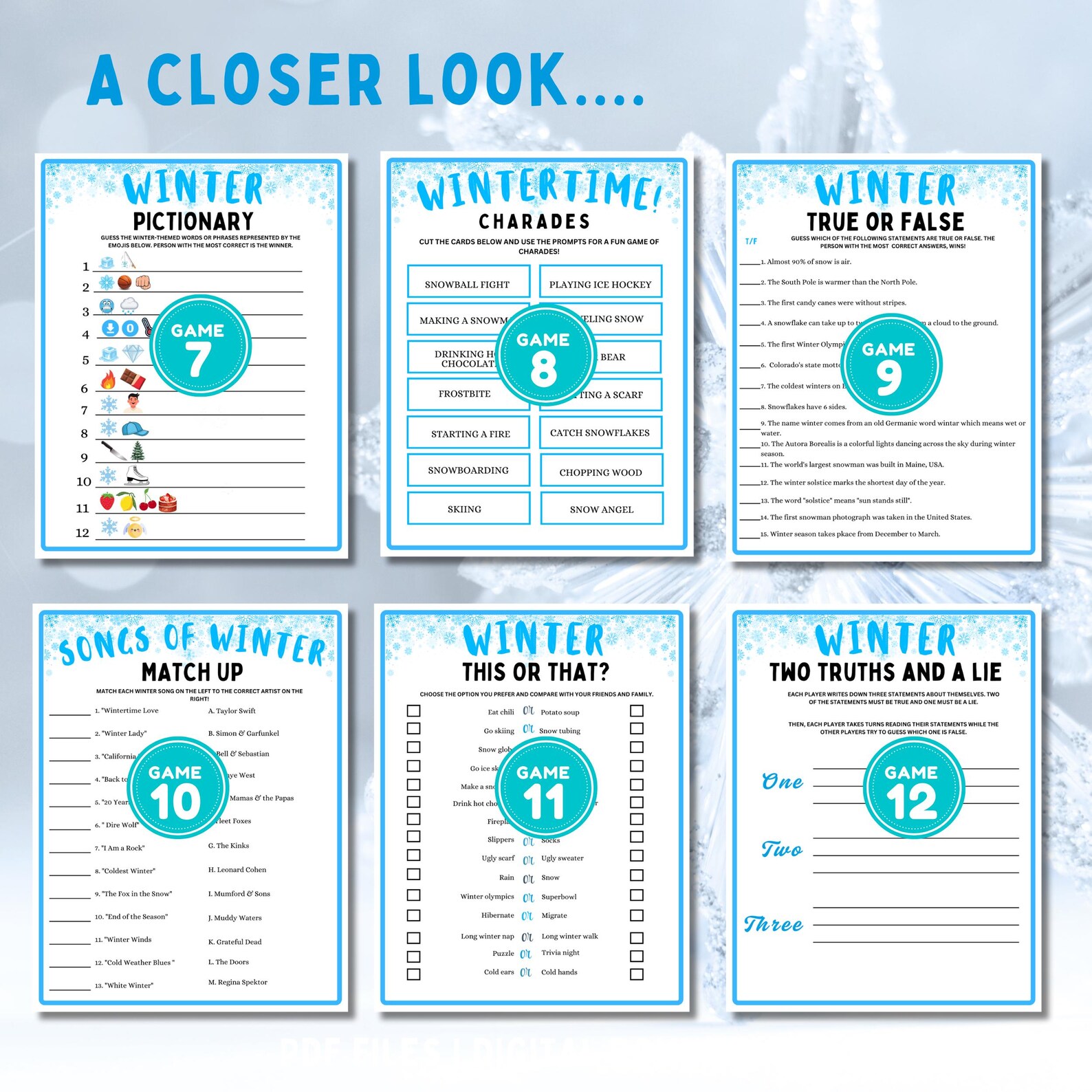 Printable Winter Games Bundle, Winter Party Games, Office Games, Winter ...