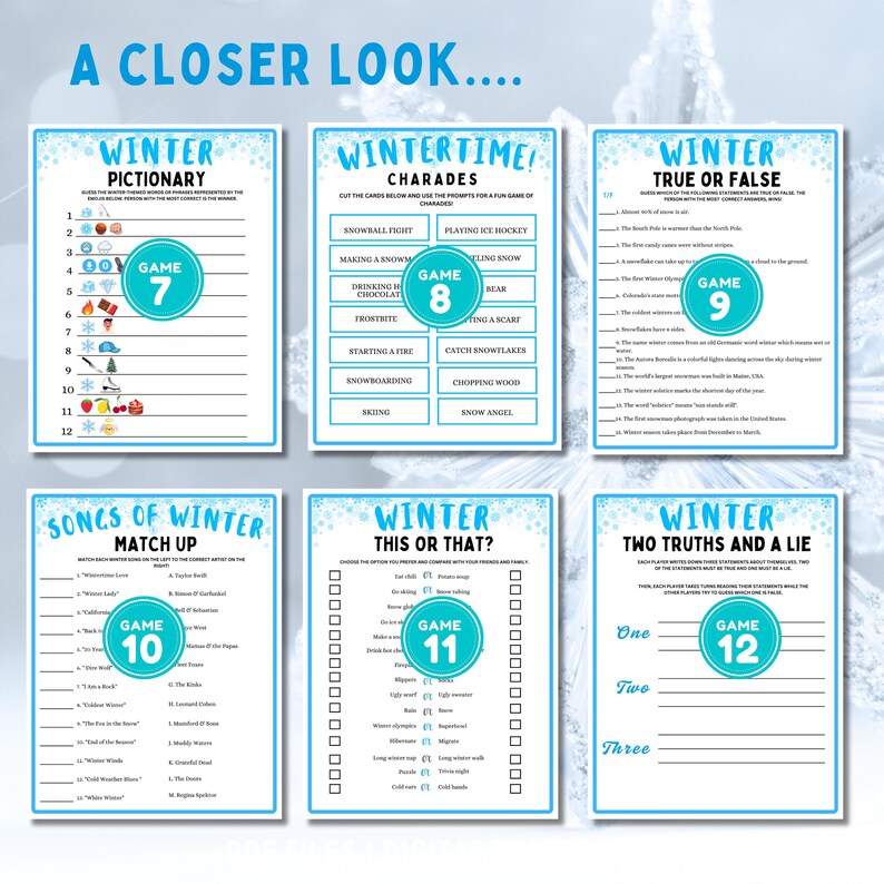 Printable Winter Games Bundle, Winter Party Games, Office Games, Winter ...