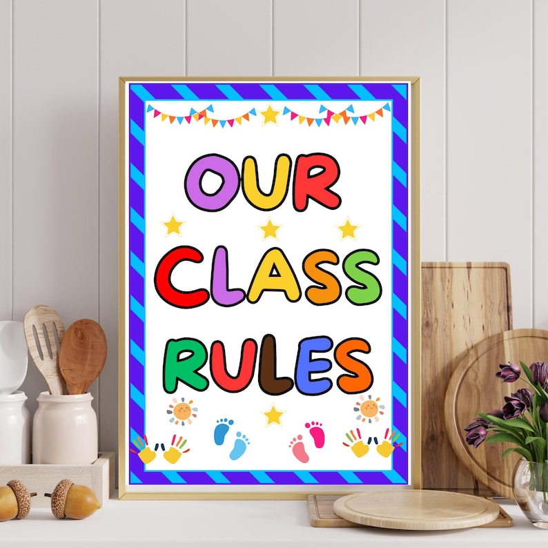 Classroom Rules Poster Set | Daycare Decor (PDF, PNG) - Etsy
