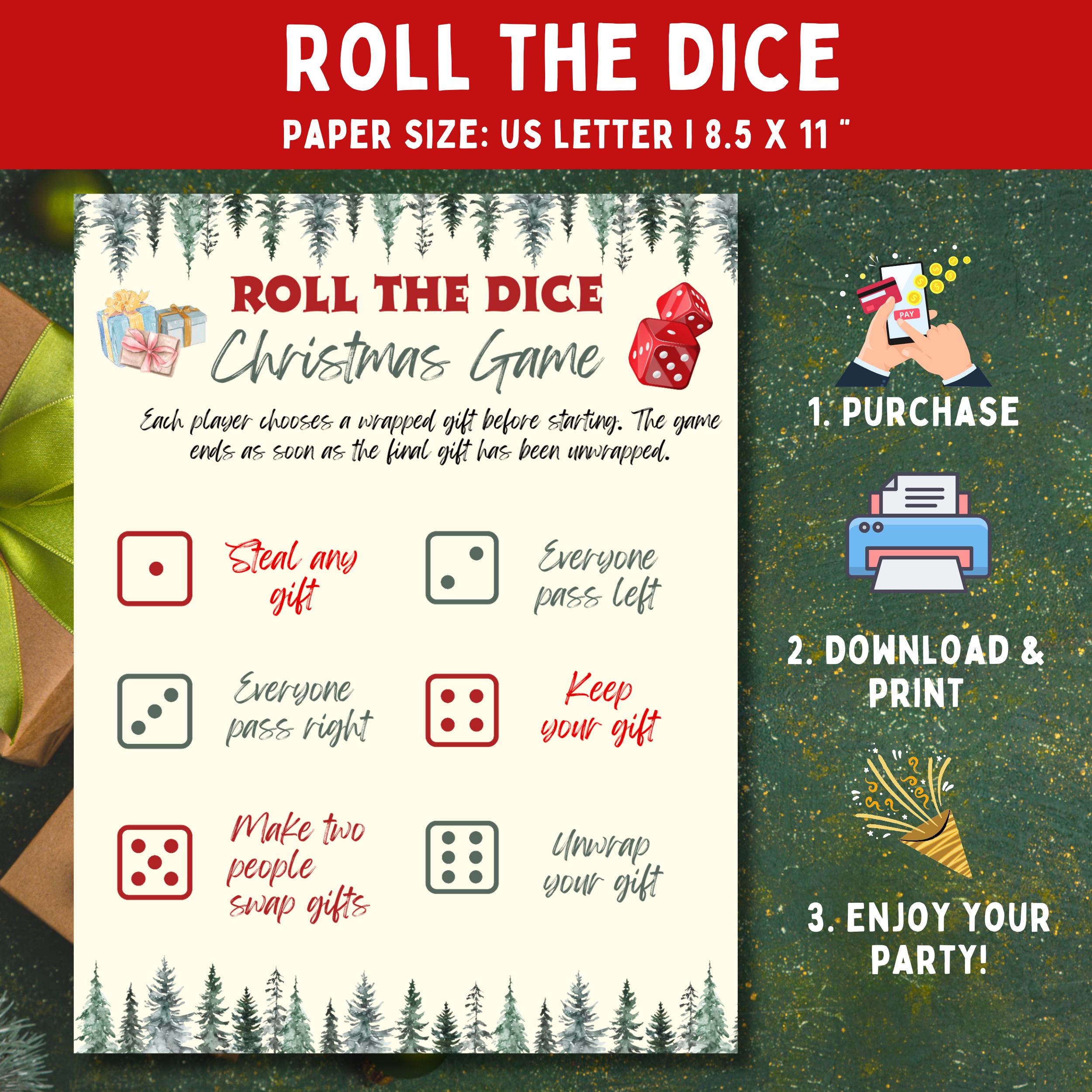 Christmas Roll the Dice Game | Holiday Party Printable (PDF) - Etsy