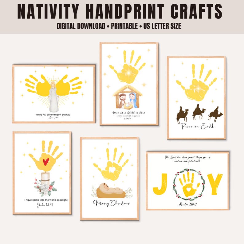Christmas Nativity Handprint Art Bundle, Kids Craft (printable) - Etsy