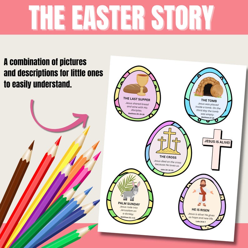 Easter Story Egg 3D Craft, Bible Printable Activity, Christian ...