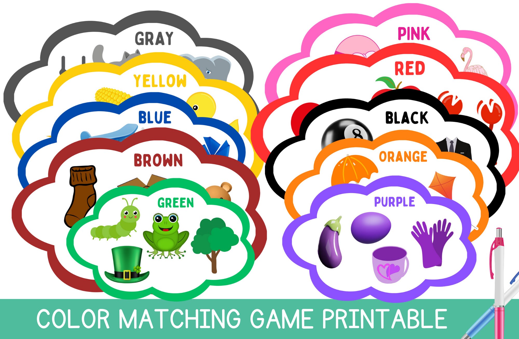 Color Matching Activity, Busy Book for Kids, Printable Activity ...