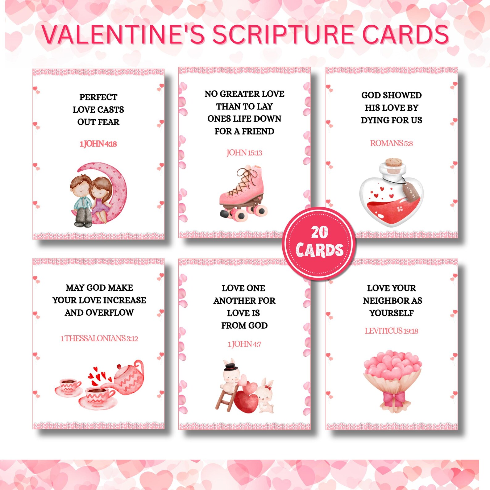 Love Bible Verse Cards | Scripture Valentines | Bible Favors ...